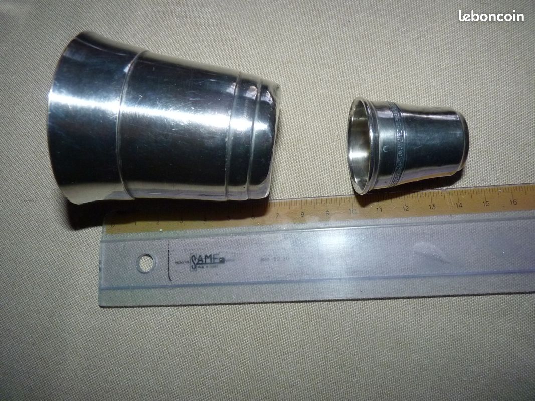 Lot 3articles argent massif poinçon 62 gr Timballe, gobelet a liqueur ...