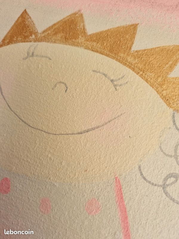 Peinture sur toile "Princesse", cadre fait main, édition limitée ...
