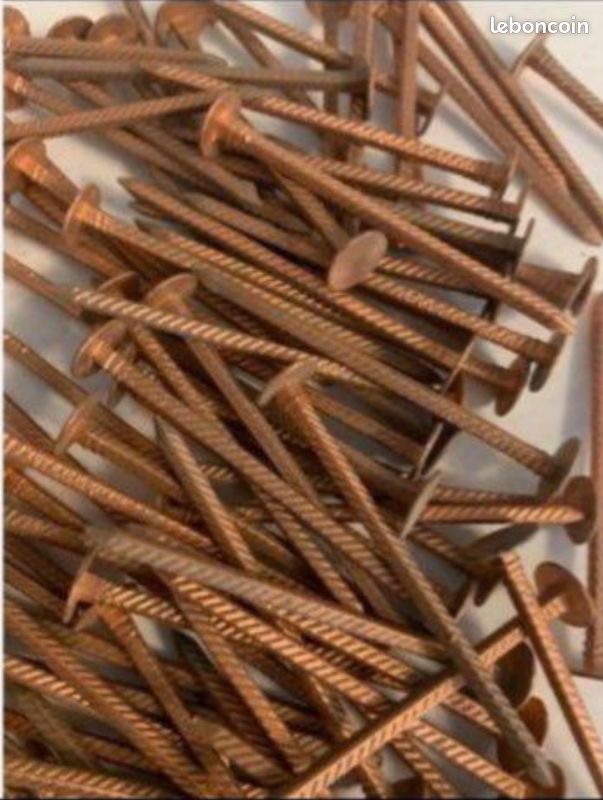 100 clous en cuivre , pointe 3,2 long 7 cm - Bricolage