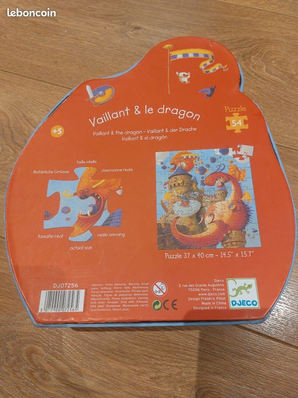 Puzzle Djeco Vaillant et le dragon 54 pièces - Jeux & Jouets