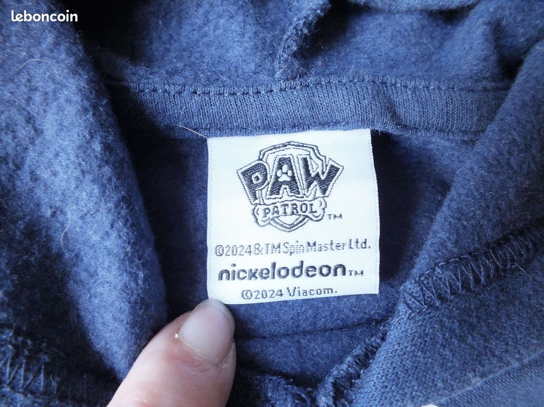Sweat-shirt à capuche marine PAT’ PATROUILLE garçon 4 ans en TBE ...