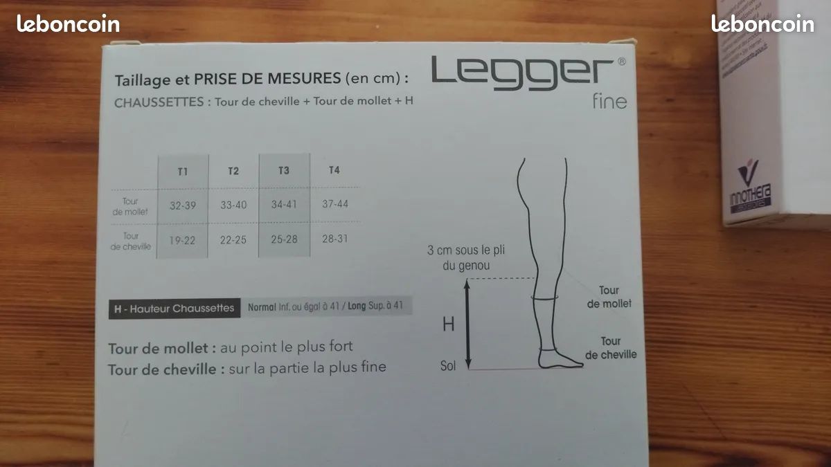 Chaussettes de Contention Classe 2 de Marque LEGGER neuves - Matériel ...