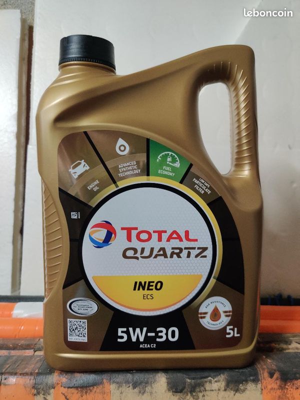 Huile Total Quart 5W-30 5 Litres INEO ECS ACEA C2 Bidon neuf ...