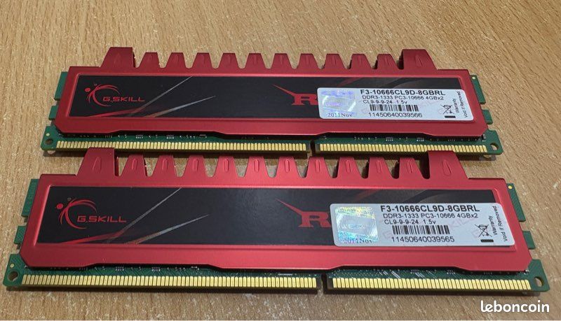 Barrettes RAM DDR3 G.Skill 2x4 Go - Accessoires informatique