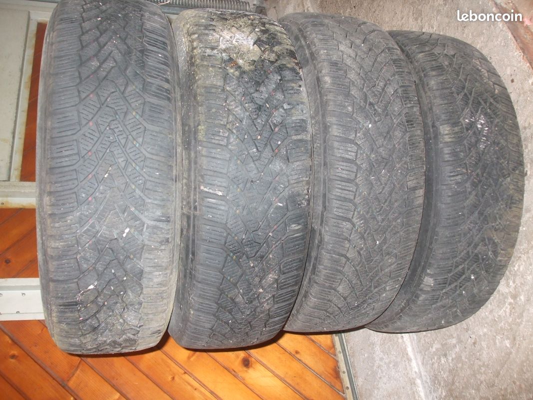 4 pneus hiver continental 185/60 r15 t monte sur jante - Équipement auto