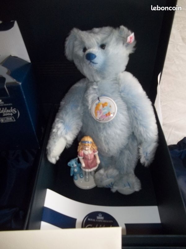 Ours steiff + 1 petite statuette la fille et l'ours - Collection