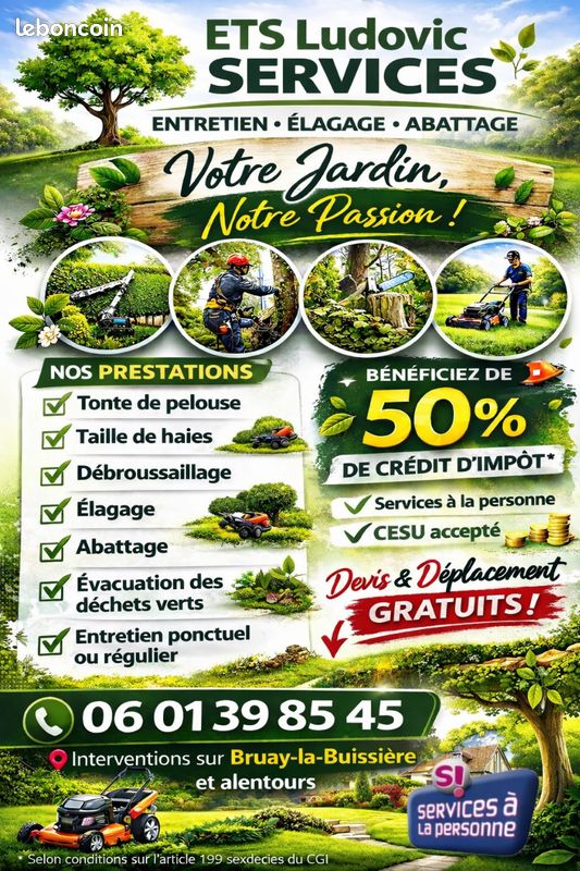 Jardinier - 50% Crédit d'impôt - Services de jardinerie & bricolage