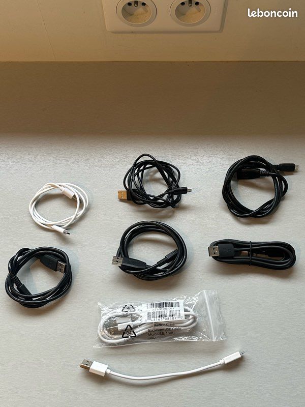 🔌 8 câbles USB-A vers Micro-USB-B de 0,2m à 1,5m - Accessoires informatique