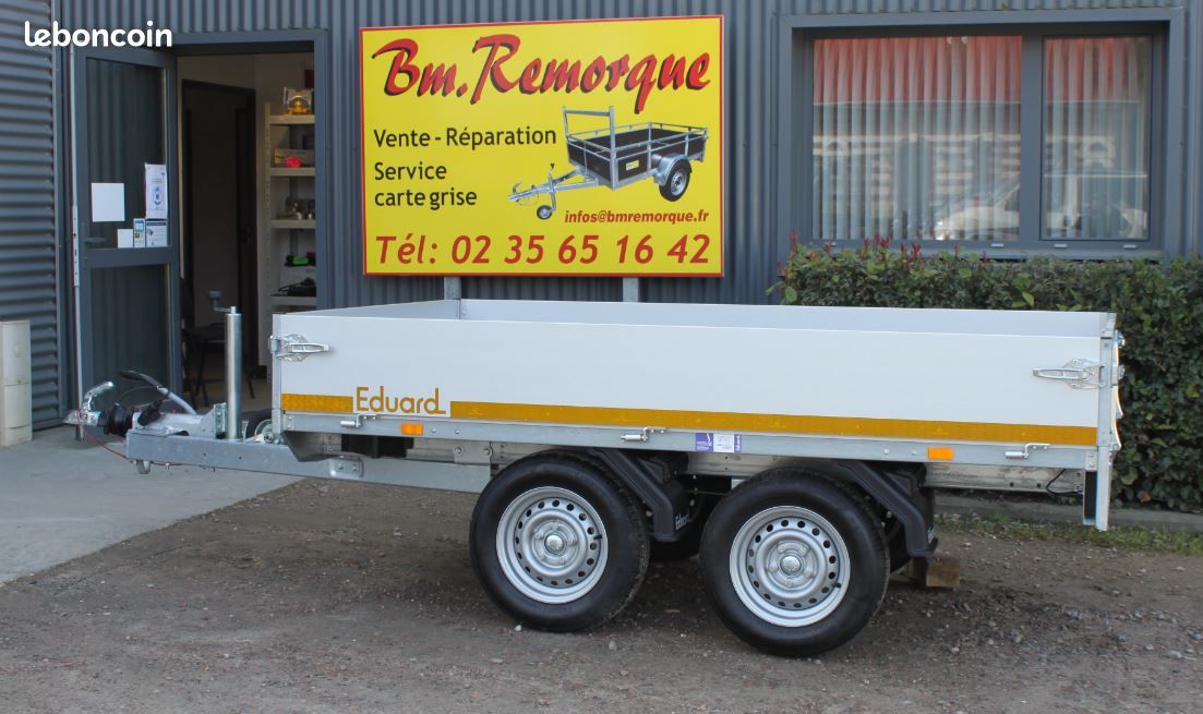 Remorque double essieux EDUARD 2m50 x 1m45 / 2000kg - Équipement auto