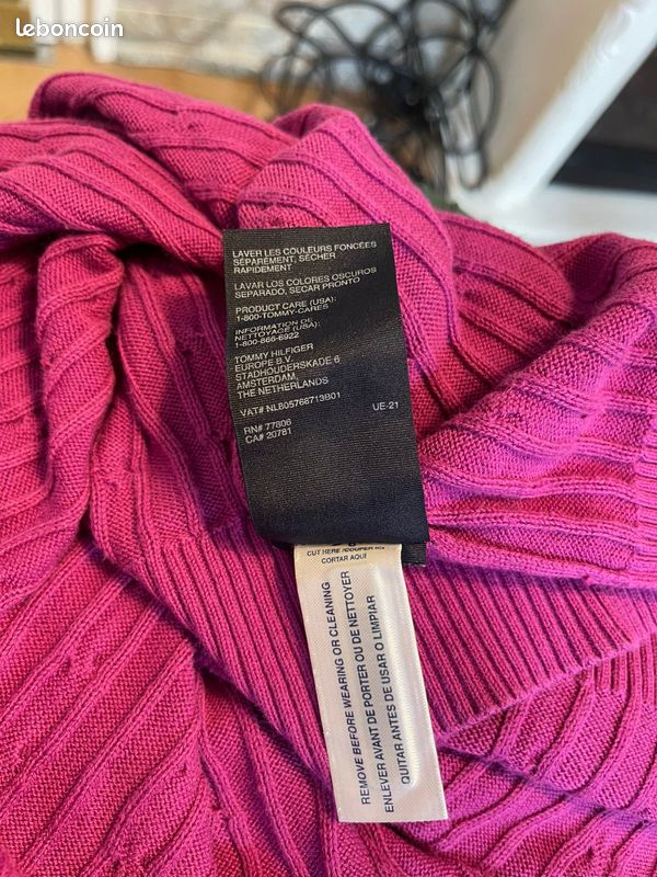 Pull torsadé tommy hilfiger hiver - femme - couleur violet lila ...