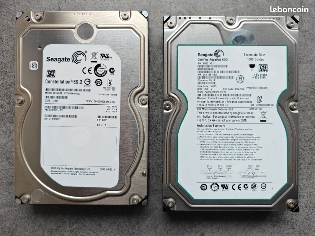 Lot de de deux disques dur Seagate 1To - Accessoires informatique
