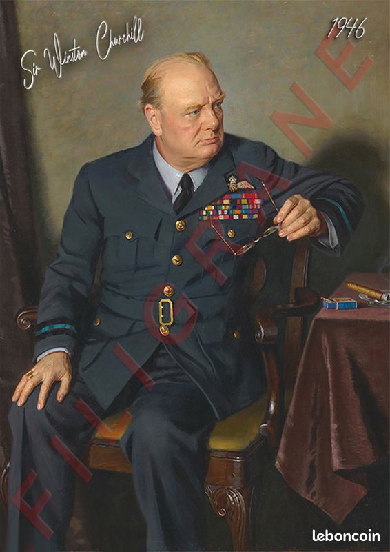 Winston Churchill 1946 portrait color - Collection