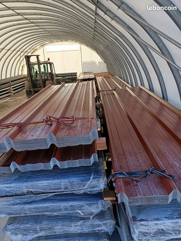 PLAQUE/TOLE STYLE BAC-ACIER : rouge/vert/crème/marron/anthracite ...