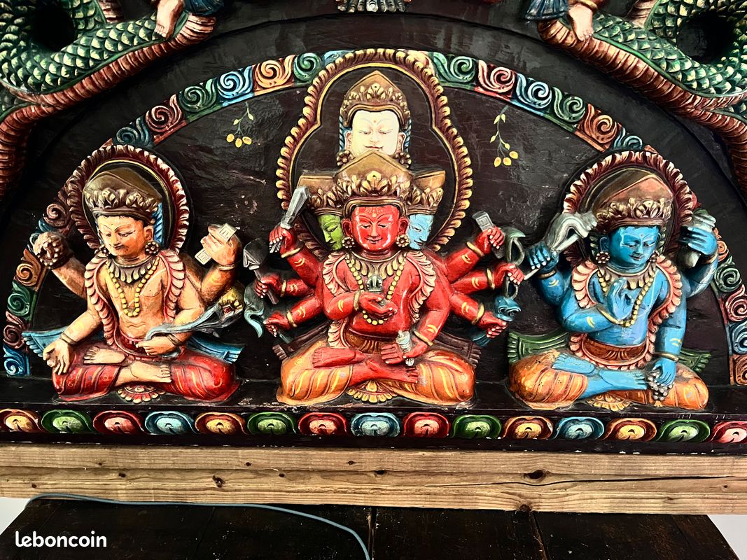 Sculpture façade de temple Tibet 18 eme pièce unique XXL valeur 8880 ...