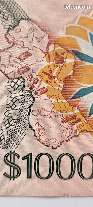 Billet 1000 dollars Guyane anglaise - Collection