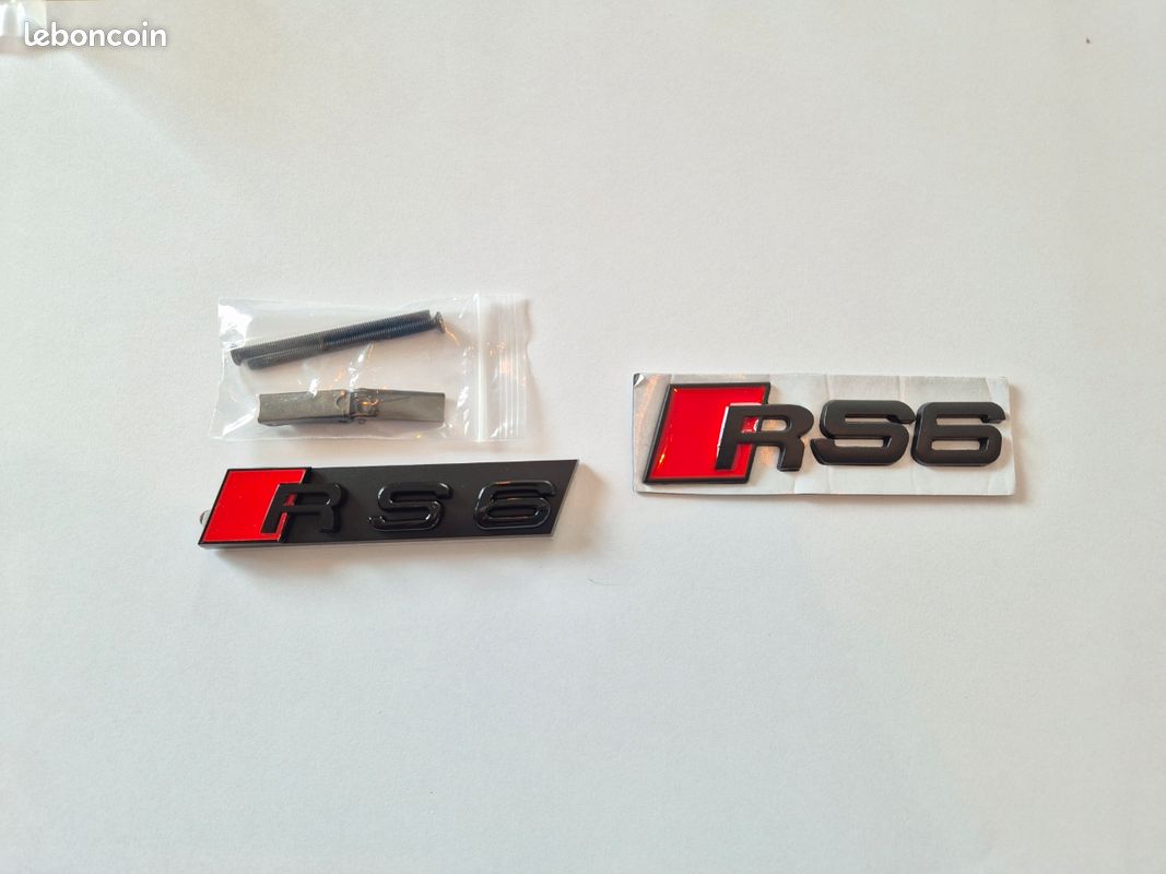 Logo RS6 Avant + Arrière noir brillant pour Audi monogramme lettrage ...
