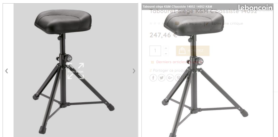 Tabouret siège k&M - Instruments de musique