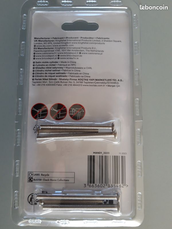 Kit de 2 Cylindres de serrures " Smith and Locke " - Bricolage