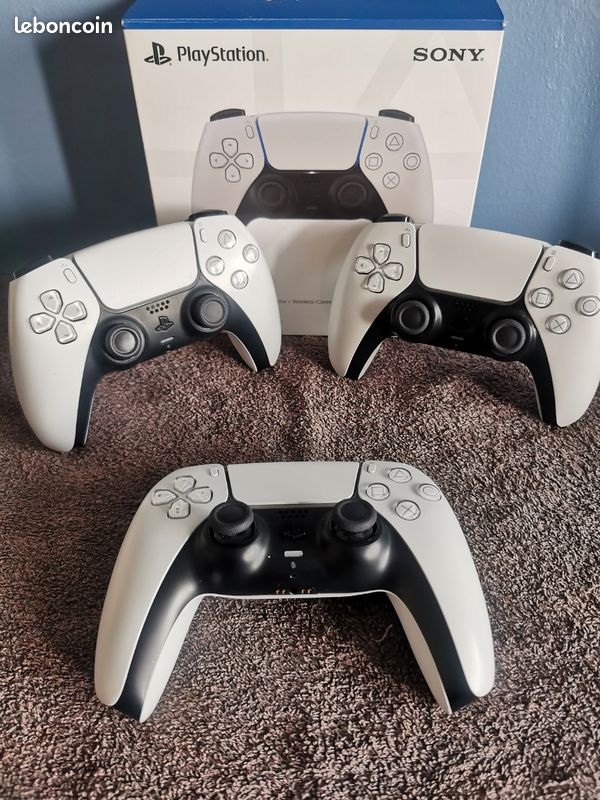 Manettes PS5 Sony sans fil blanches – Officielles, comme neuves - Consoles