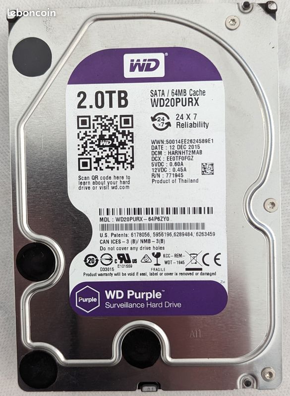 Disque dur WD purple 1-2-4-6-8 To - Accessoires informatique