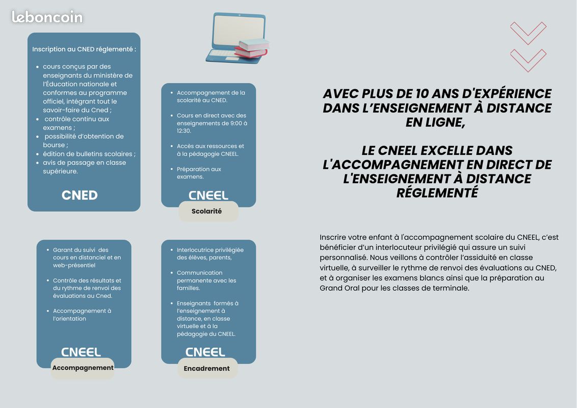 Accompagnement scolaire en direct pour les élèves au CNED réglementé ...