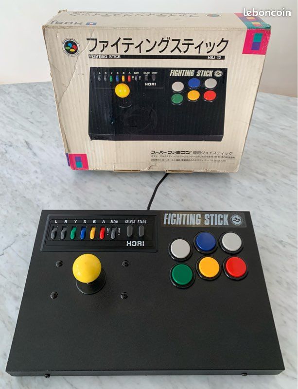 Stick arcade Super Nintendo Hori Fighting Stick HSJ-12 CIB TBE - Jeux vidéo