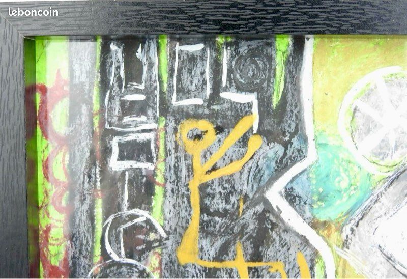 Tableau ALINOL XXe, "Chat bleu"acrylique - Collection