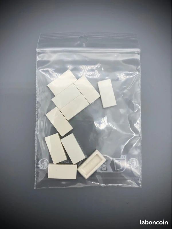 LEGO 3069 - Lot de 10 Carreau 1 x 2 - Blanc - Jeux & Jouets
