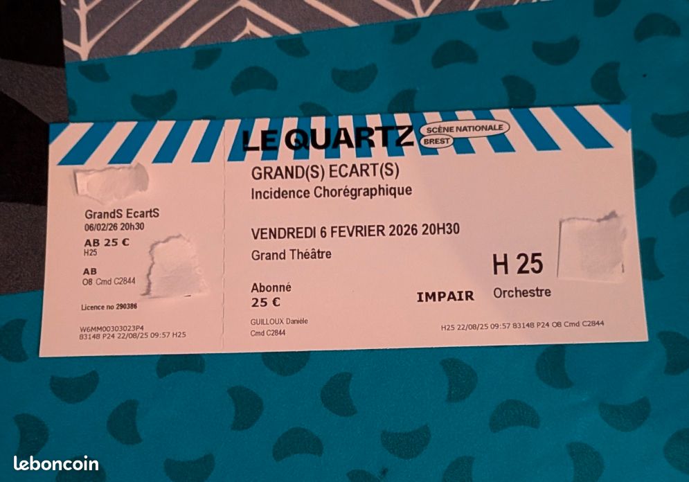 Billet quartz - Billetterie