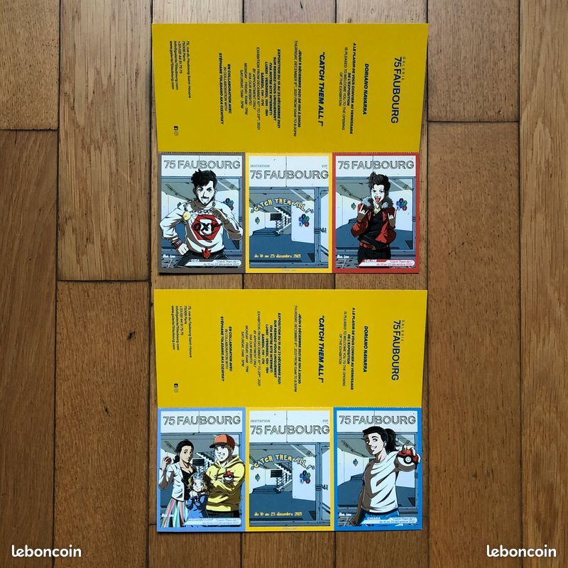 Lot de 2 cartons d’invitation Galerie 75 Faubourg, Doriano Navarra ...