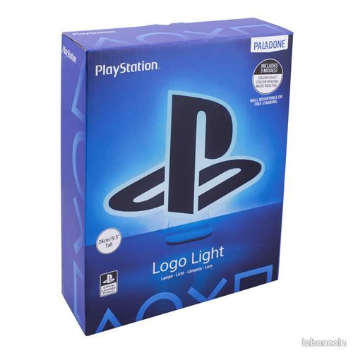 PlayStation Paladone Lumiere Lampe Logo PS I 3 Modes Eclairage Musique ...