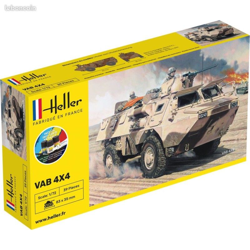 Maquette HELLER 56898 starter kit VAB 4X4 échelle 1/72 - Modélisme