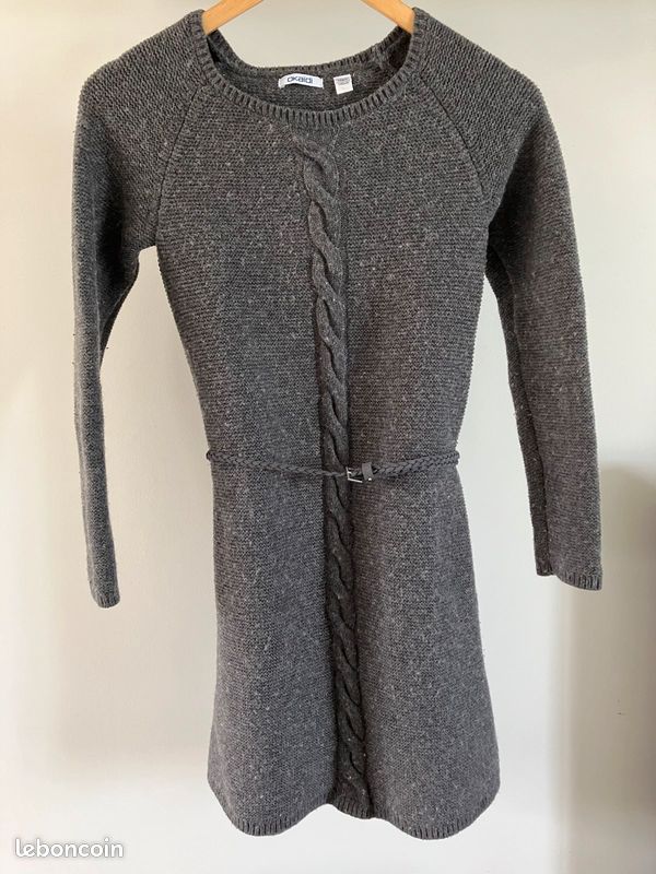 Robe pull grise Okaidi 10 ans - Vêtements