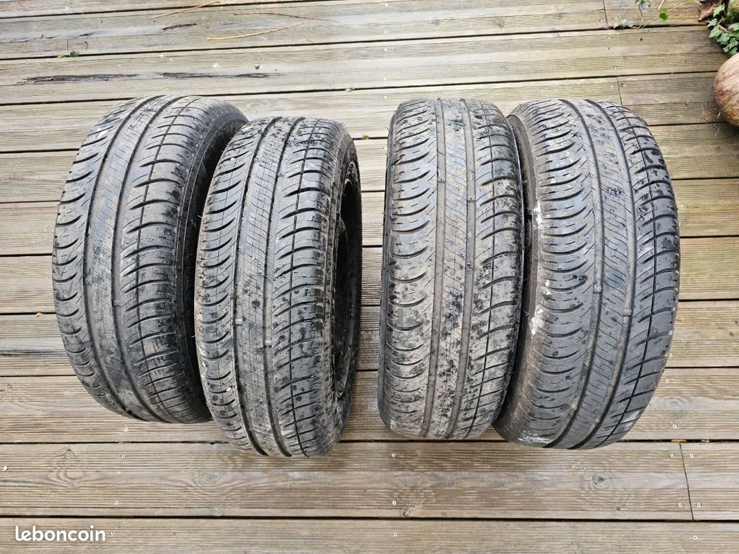 4 Roues Complète Peugeot 206 / Citroën C2 Jante Tôle 14 Pouces + Pneu ...