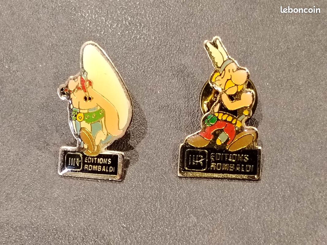 Lot de 2 PIN'S en Métal ... ASTERIX & OBELIX (Edition Rombaldi) ... GOSCINY & UDERZO (1991) - M ...