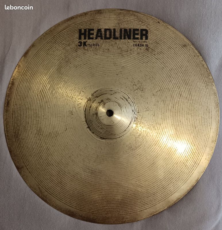 Cymbale Headliner Fabriquée par AA-Meinl Crash Soft-Ride 16'' ressorti ...