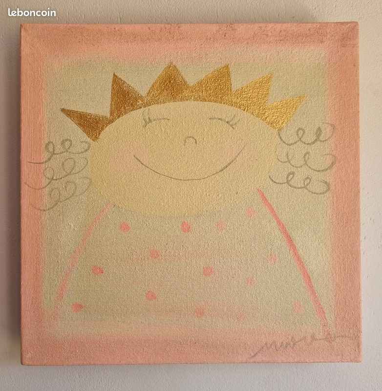 Peinture sur toile "Princesse", cadre fait main, édition limitée ...