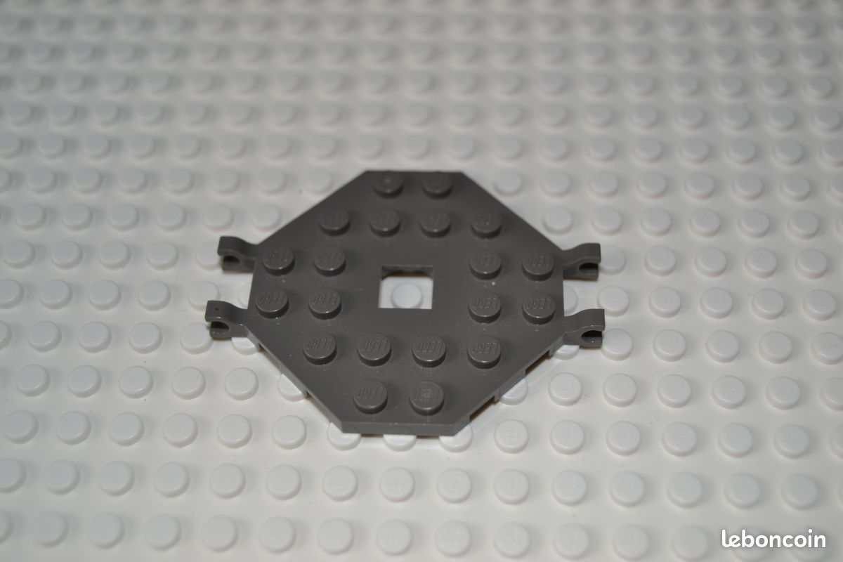 LEGO 2539 Plaque Gris Foncé, Modifiée 6 x 6 Octogonale avec Centre ...