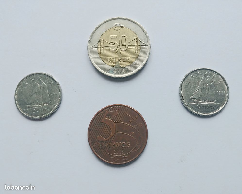 LOT 23 PIECES de Monnaie - 1943 à 2013 - Cameroun, Suisse, GB, Brésil ...