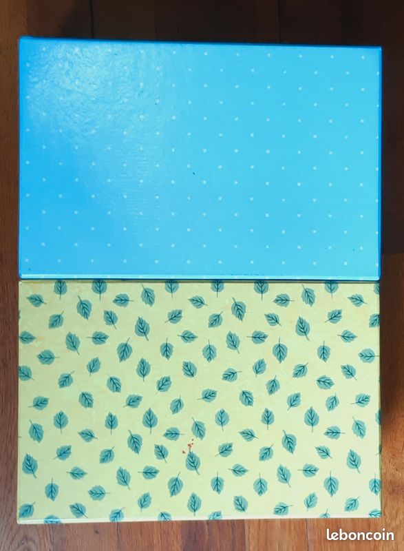 Lot de 2 boites décoratives rectangulaires en carton fort – 30.5 x 20 x ...