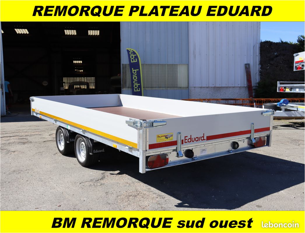 Remorque Eduard multi-usages 2700kg 4m00 x 2m00 x 0m30 - Équipement auto