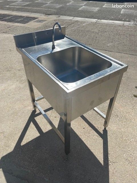 60x90 cm Plonge inox 1 bac - Équipements pour restaurants & hôtels