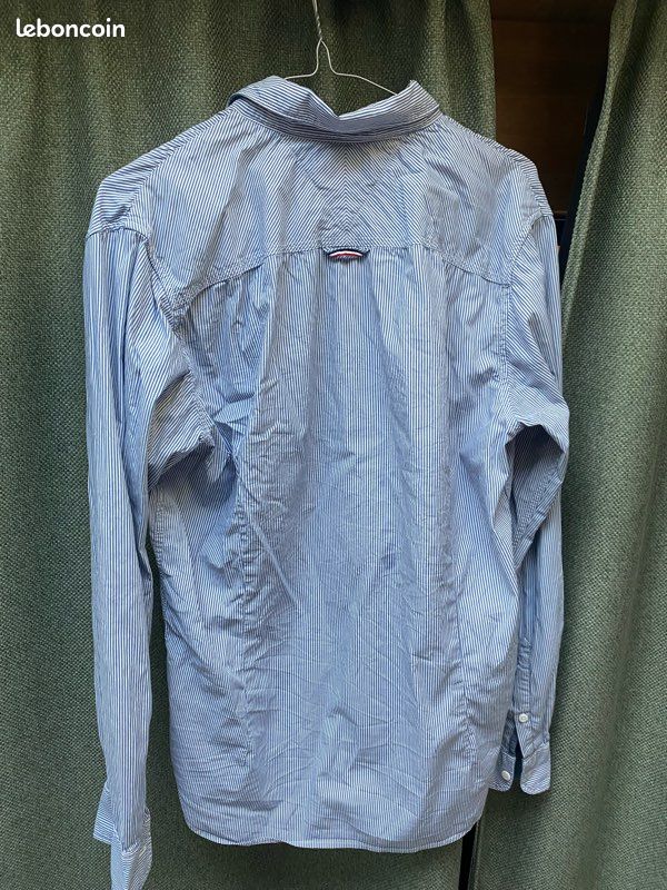 Chemise bleue rayée Tommy Jeans Slim Fit en S - Vêtements