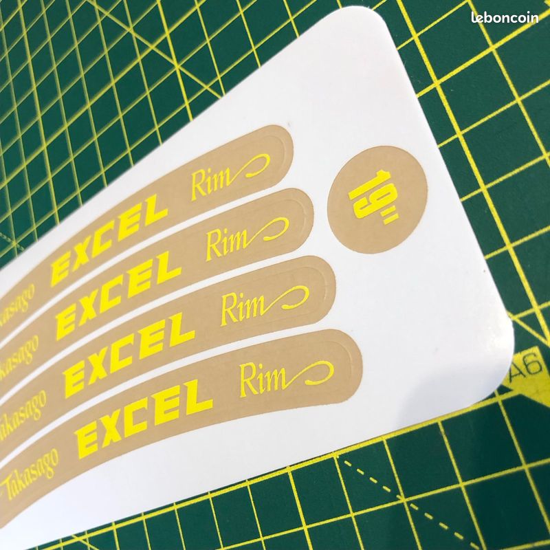 Autocollants transparent type takasago excel rim jaune - Équipement moto