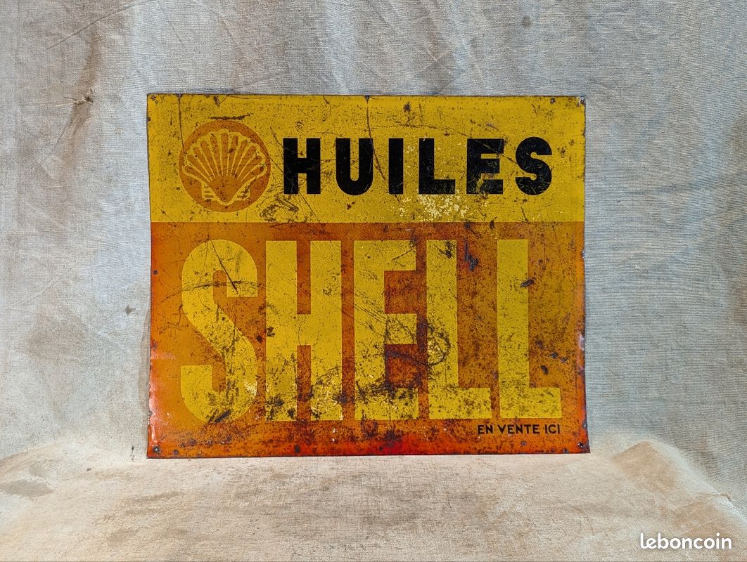 Ancien panneau Huile SHELL 1938 - Collection