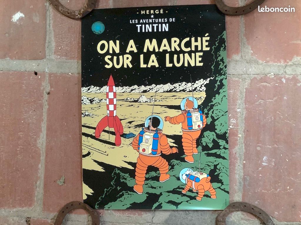 Posters neufs originaux Tintin Objectif Lune On a marché sur la Lune ...