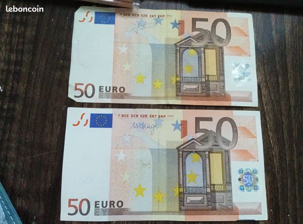 Estimation Billet 50 Euros 2002