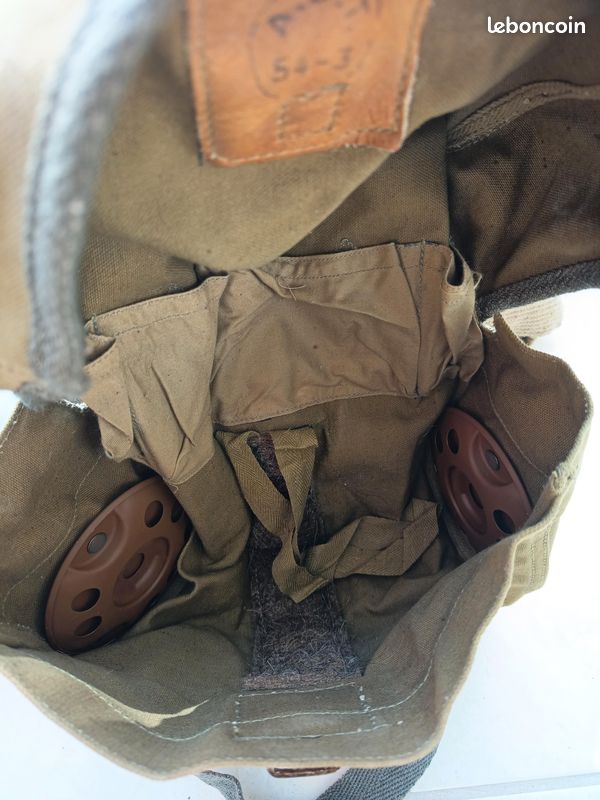 Ancienne musette militaire HG 54 pour ANP 51, datée 3-54 Époque Guerre ...