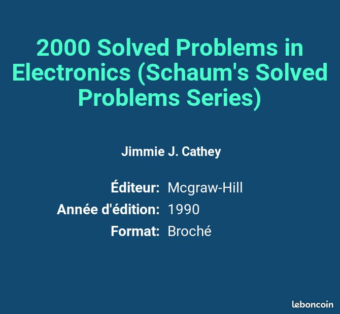 2000 Solved Problems in Electronics (Schaum's Solved Problems Series) - Jimmie J. Cathey - Livres