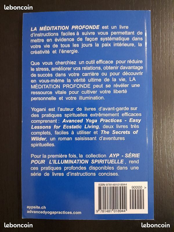 Lot de livres : YOGANI- La méditation profonde - Le Pranayama - Livres
